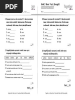 Together kl4 U5 Short Test Vocabulary and Listening AB | PDF