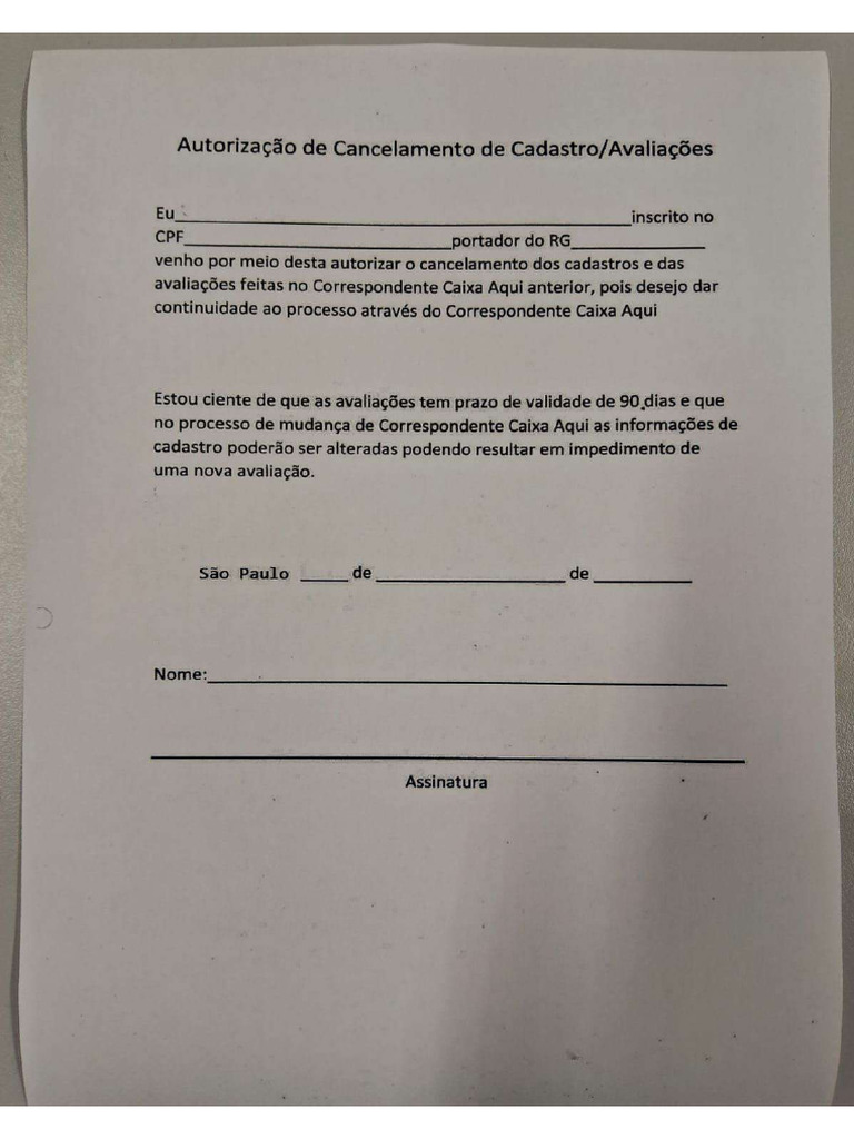 Carta de Cancelamento | PDF