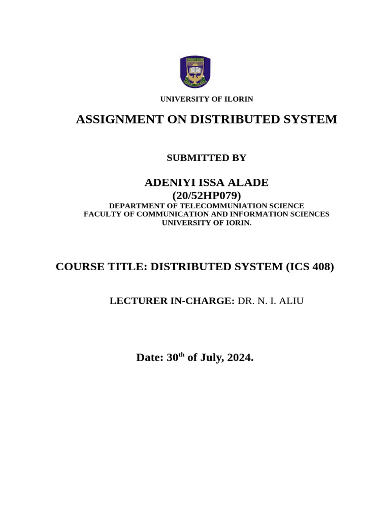 Assignment On Distribution System | PDF | Apache Spark | Apache Hadoop