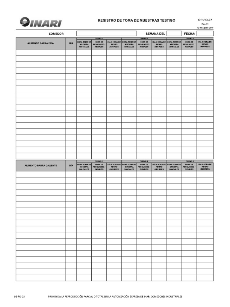 Bitácora de Muestras Testigo | PDF