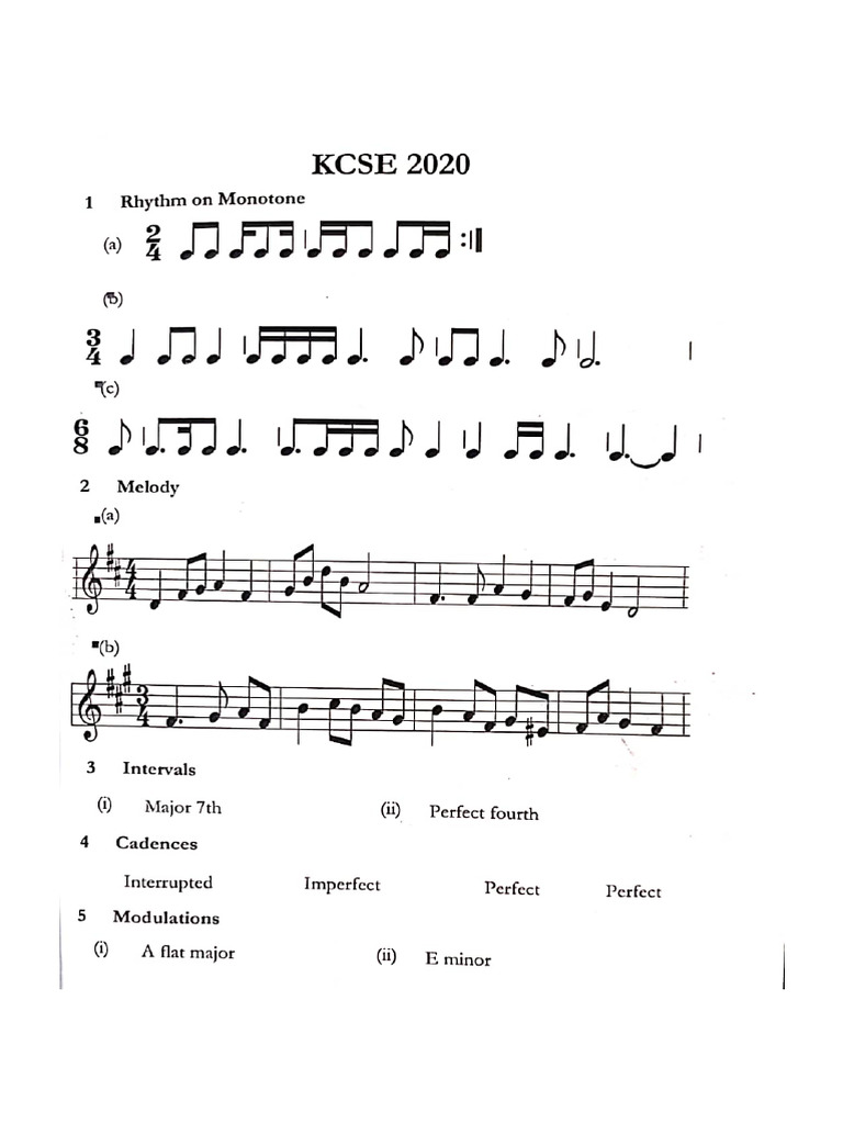 Kcse 2020 Aurals Ms | PDF