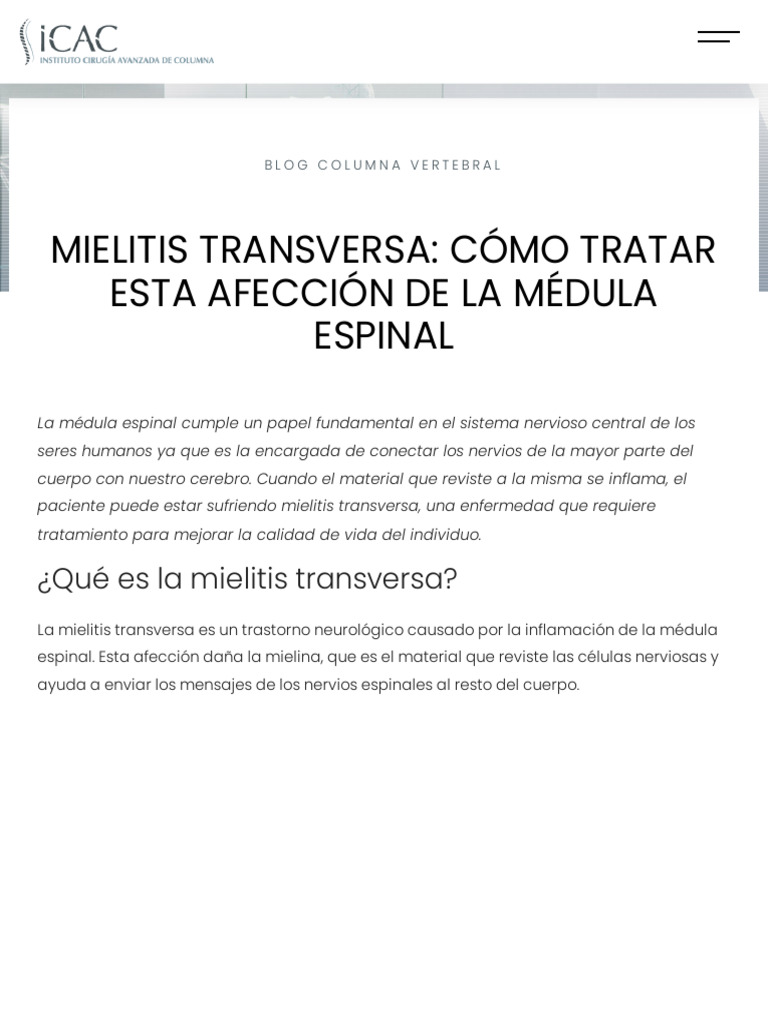 Tratamiento de Mielitis Transversa | PDF | Causas de la muerte ...