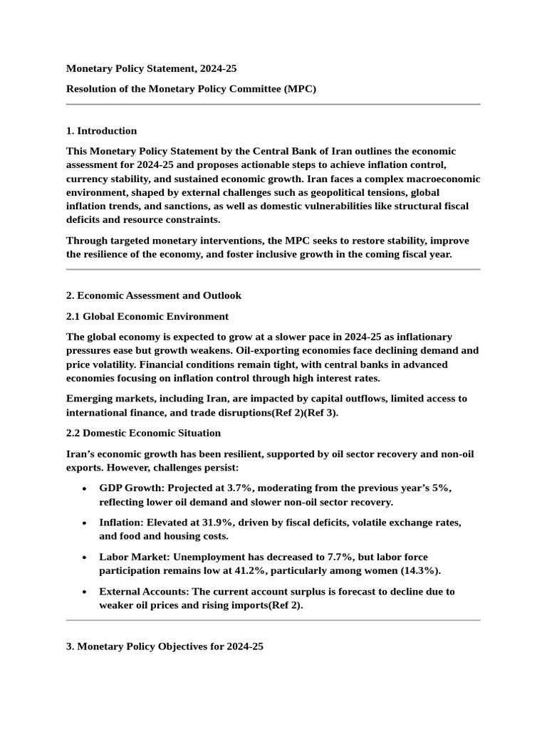 Monetary Policy Rough Draft | PDF | Monetary Policy | Inflation