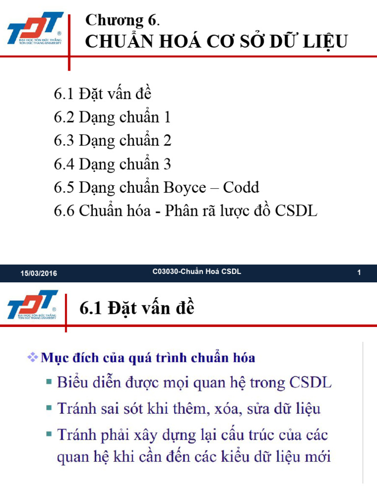 CSDL 06 Chuanhoacsdl M | PDF