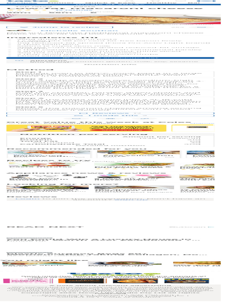 Low-Fat Macaroni Cheese | PDF | Macaroni And Cheese | Pasta