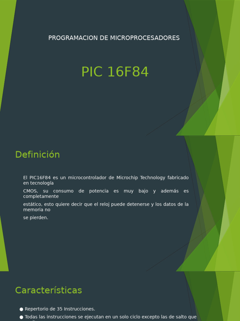 Exposicion Pic16f84 | PDF | Microcontrolador | Ciencias de la Computación