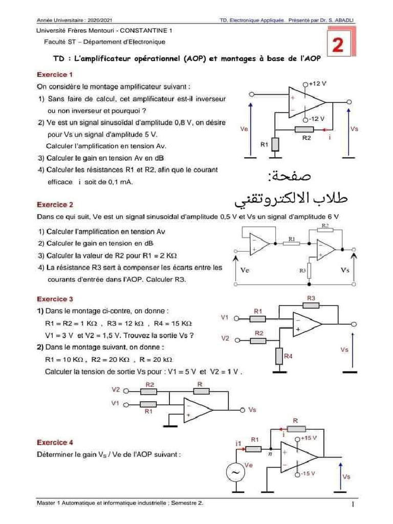 TD Corrige Electronique Fondamental | PDF