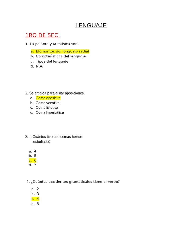 Simulacro III 1ro de Sec. | PDF
