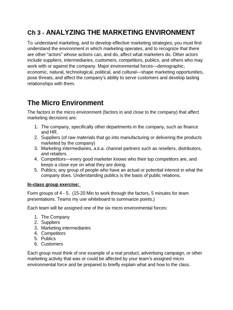 CH 3 - Micro Environment | PDF