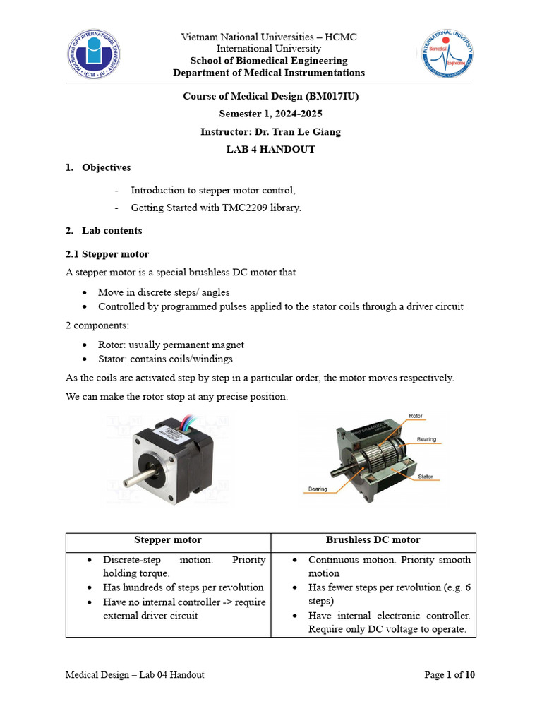 Labwork4 IntroductiontoStepperMotor | PDF | Electric Motor | Engines