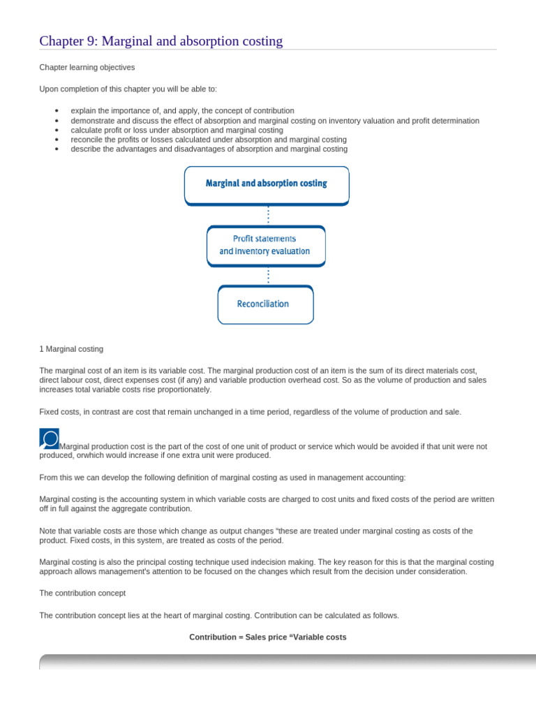 Kaplan Marginal & Absorption Costing | PDF | Cost Of Goods Sold ...