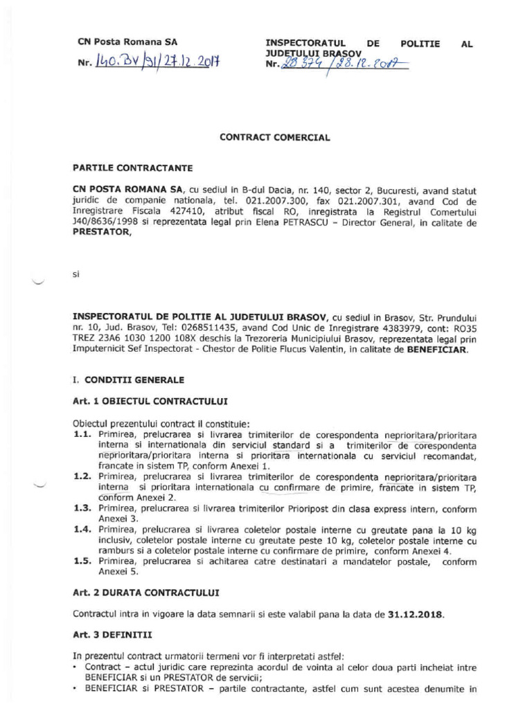 Servicii Postale 2018 - Fisier 1 | PDF