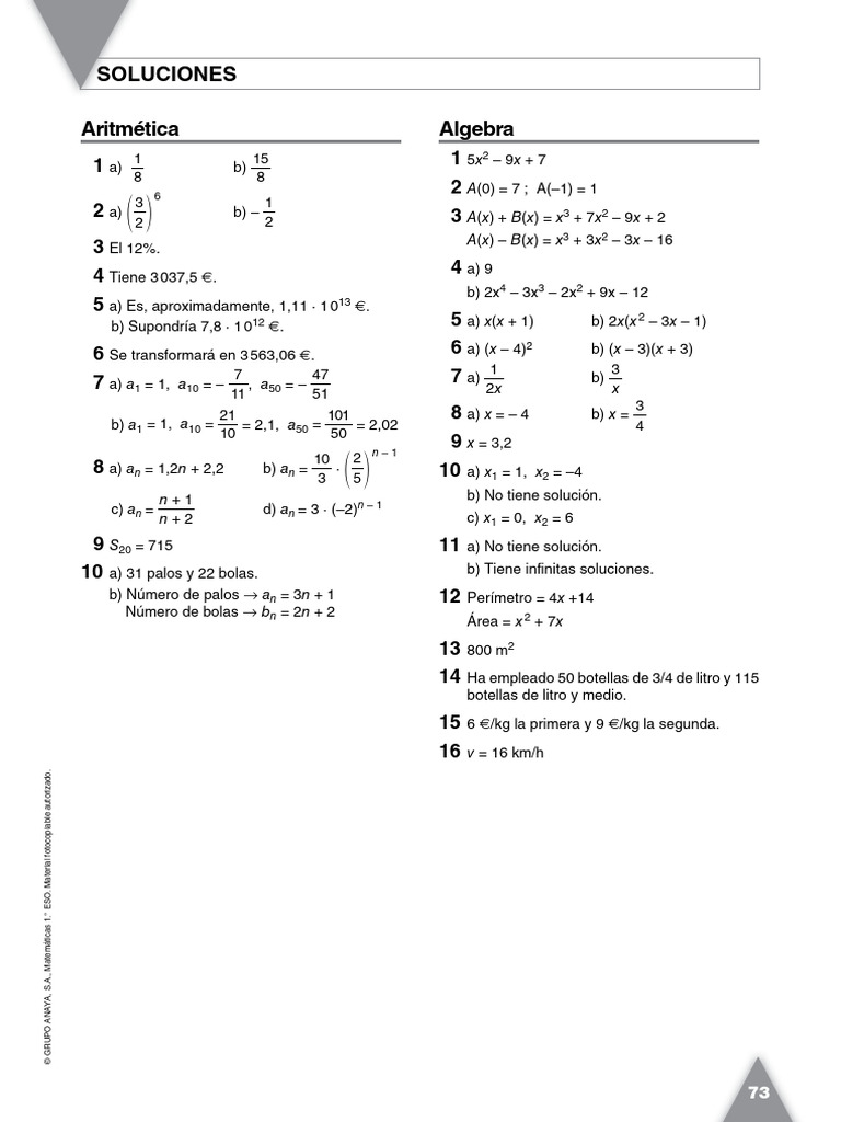3MAT-CONTROL_ARITMETICA_ALGEBRA_SOL | PDF | Matemáticas