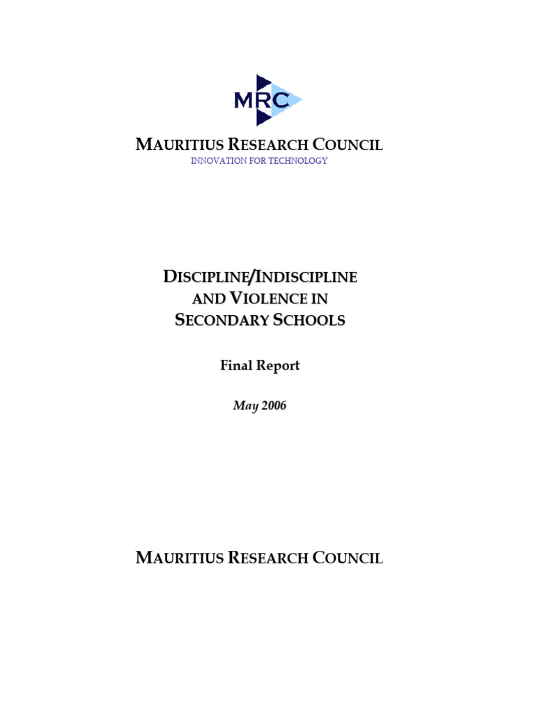 MRC-RUN-0301 | PDF | Teachers | Violence