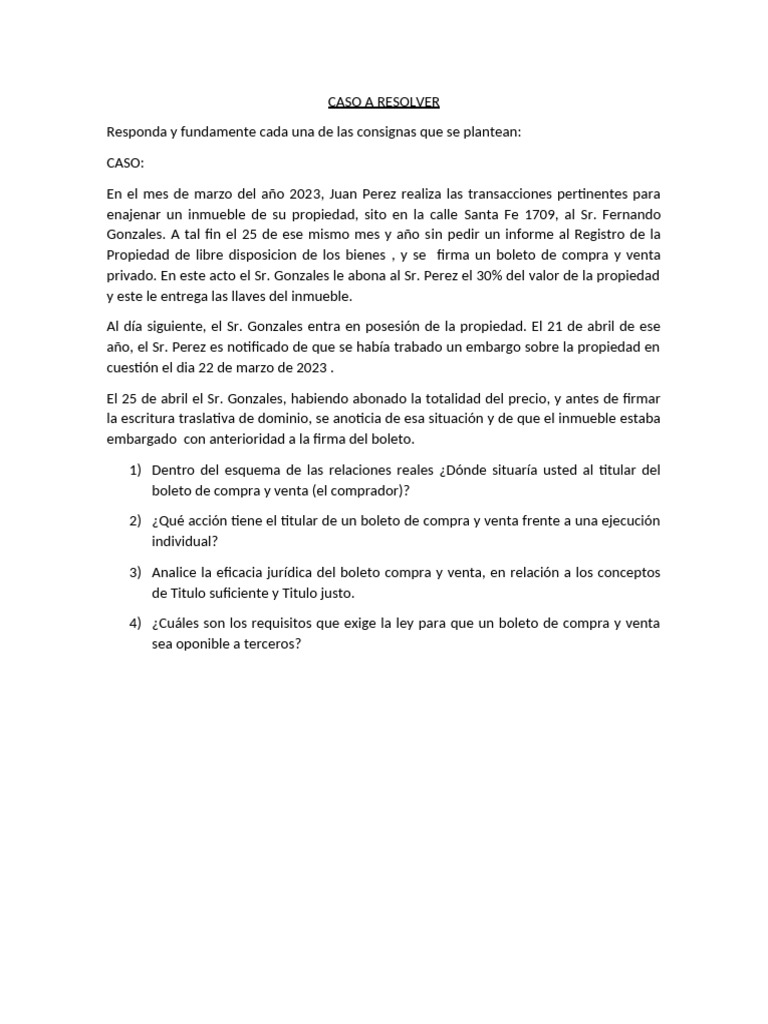 Caso A Resolver en La Casa | PDF