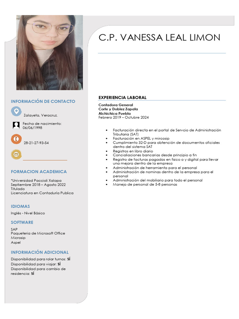 CP Vanessa | PDF | Contador | Teneduría de libros