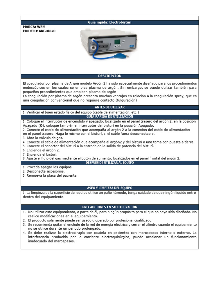 Guia de Manejo Rapido Argon 20 | PDF | Cambiar | Bienes manufacturados