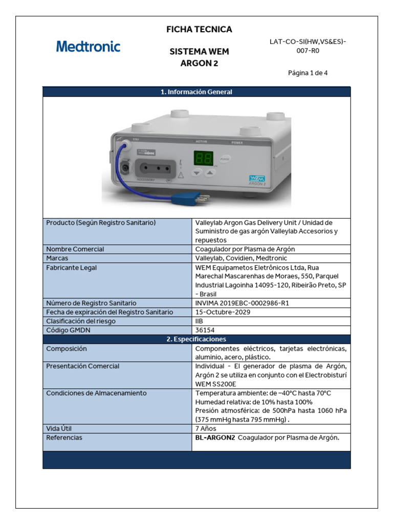 Ficha Tecnica Argon | PDF | Argón | Gases