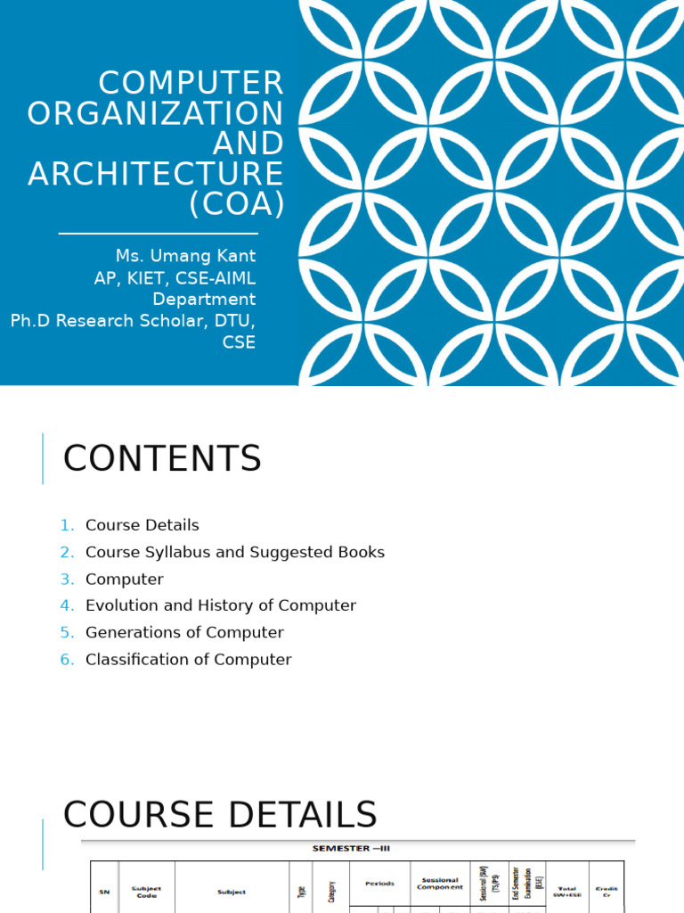 1.1 - Unit1 - Computer, Evolution, History, Generations of Computer, Classification of Computers ...