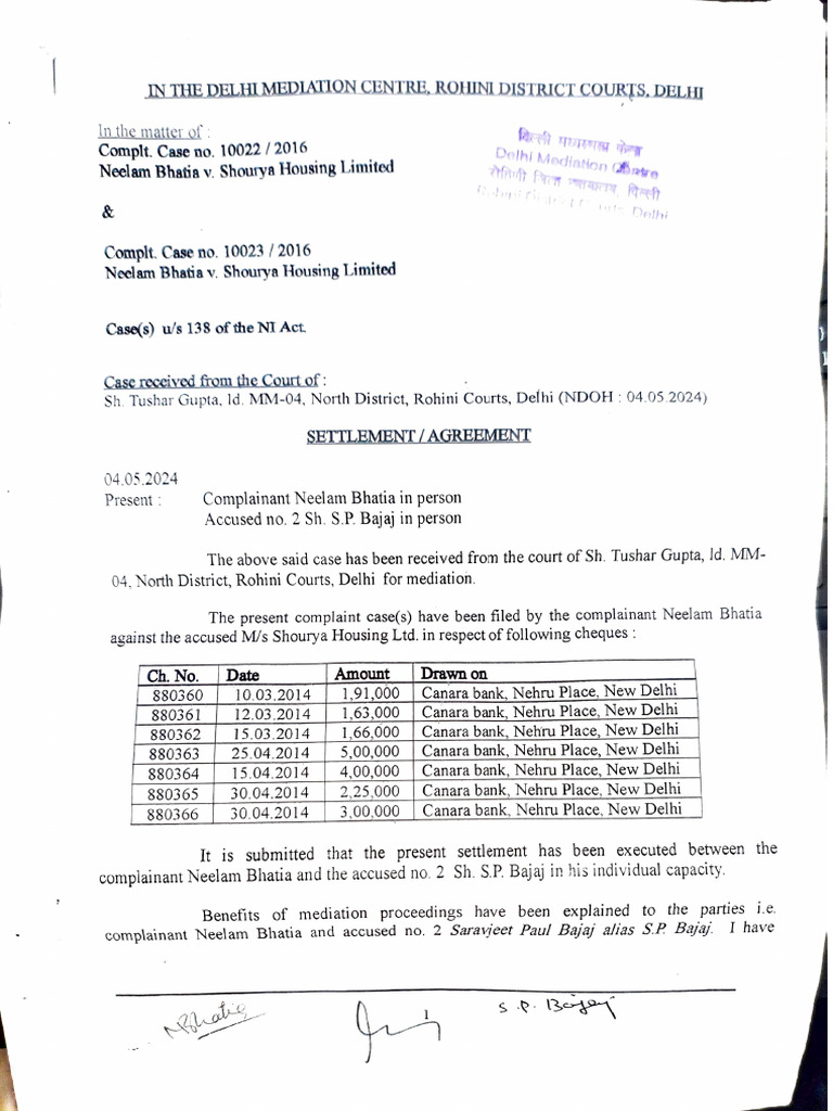 Bajaj settlement agreement | PDF | Lawsuit | Common Law