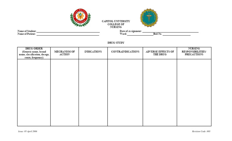 Nursing Drug Study Guide | PDF