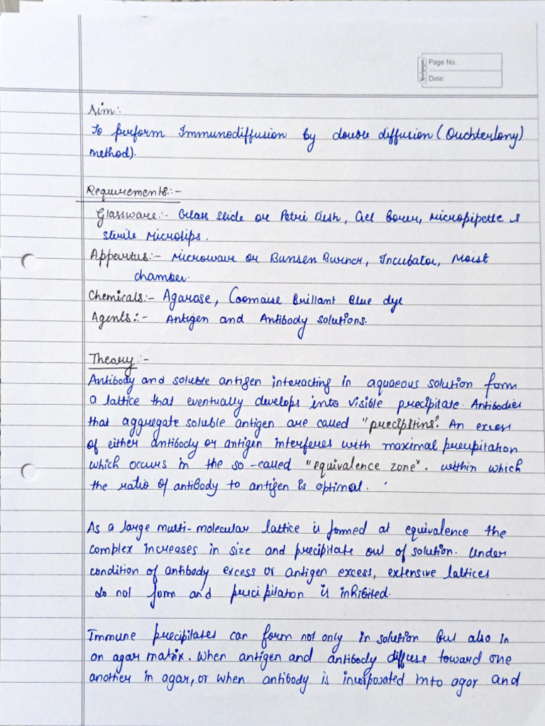 Double diffusion( ouchterlony method) | PDF