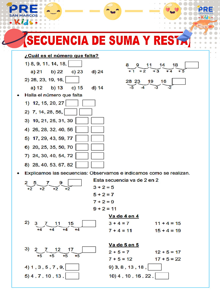 PB-Secuencias de Sumas y Restas | PDF