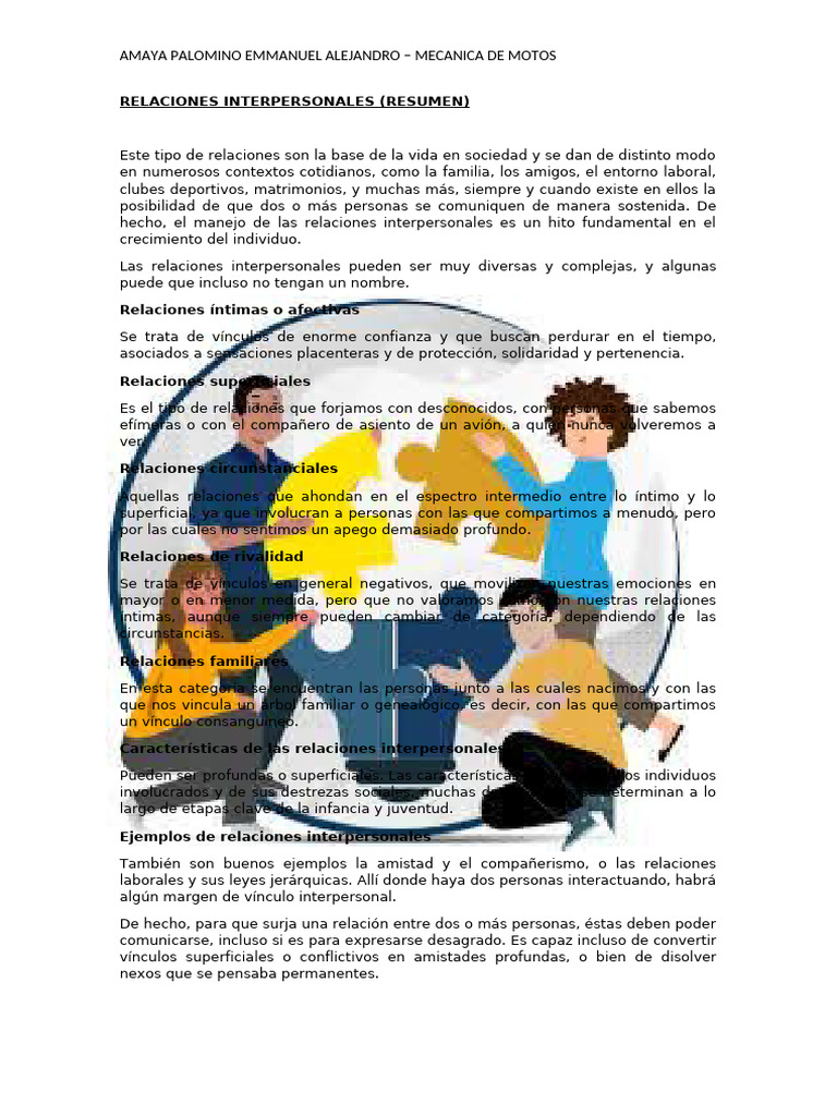 Relaciones Interpersonales Emma | PDF | Relaciones interpersonales ...