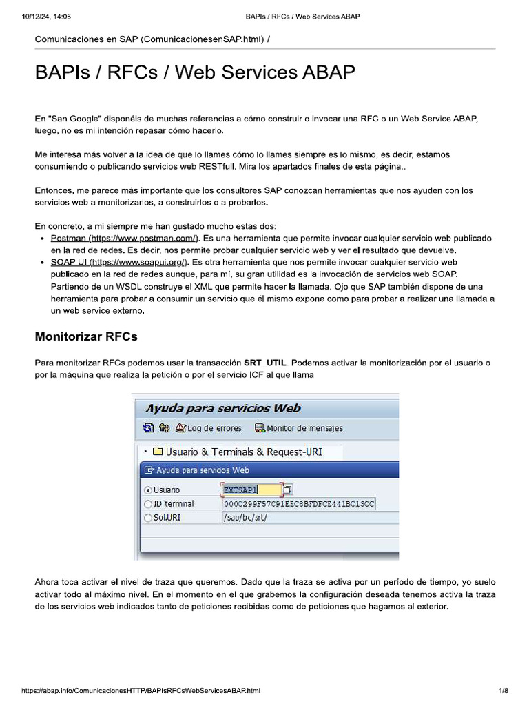 BAPIs - RFCs - Web Services ABAP | PDF