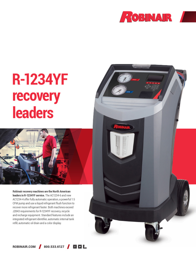 R-1234YF Recovery Machines by Robinair | PDF | Manufactured Goods