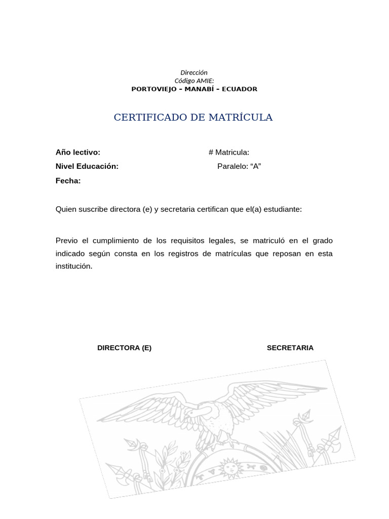 Certificado de Matricula2 | PDF