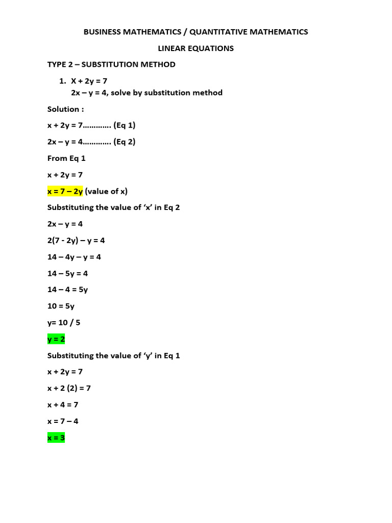 Solving Linear Equations & Divisibility Rules | PDF | Applied ...