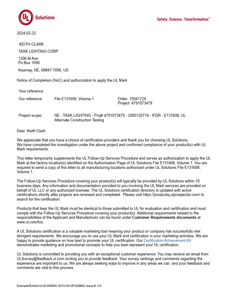 Task Lighting Certification | PDF