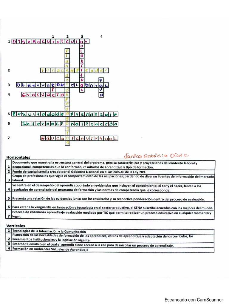 Crucigrama Sena | PDF