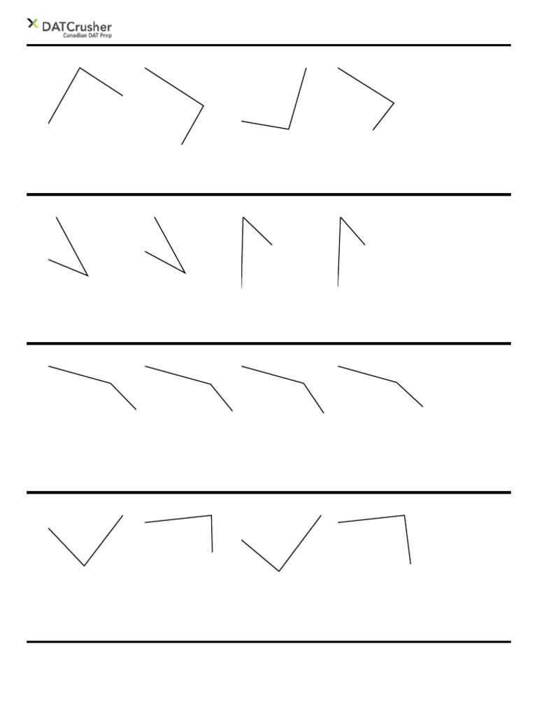 Angles - Dental Aptitude Test Worksheet | PDF