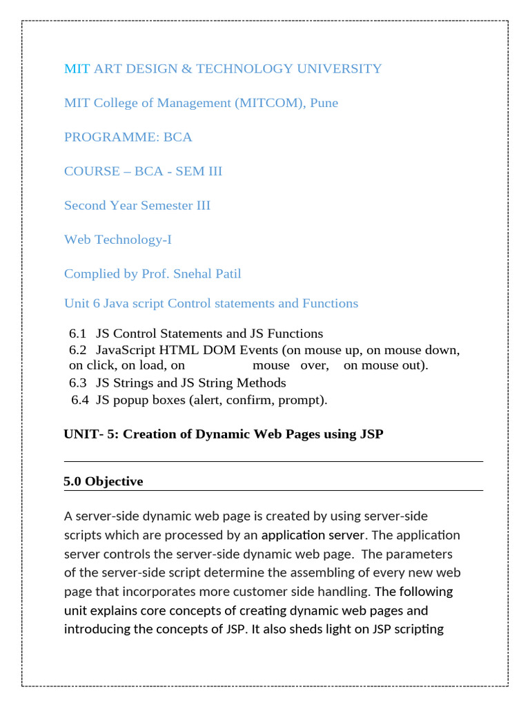 ch 6 Notes | PDF | Dynamic Web Page | World Wide Web