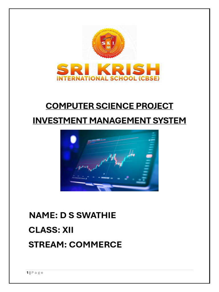 Investment Management System (CS) | PDF | Databases | My Sql