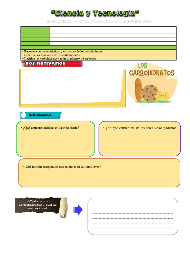 B-3º ACT 2 CYT UND 7 Carbohidratos | PDF | Carbohidratos | Glucosa