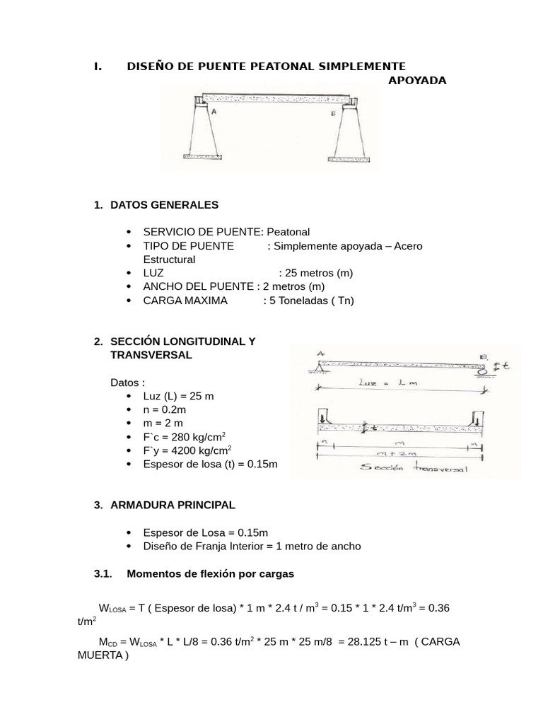 Diseño de Puente Peatonal | PDF | Ingeniero civil | Infraestructura de transporte