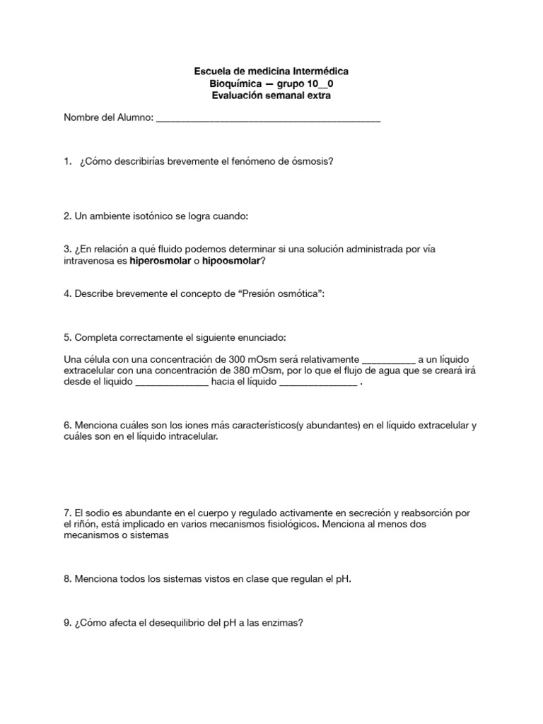 Examen Sorpresa 1 | PDF | Ph | Química