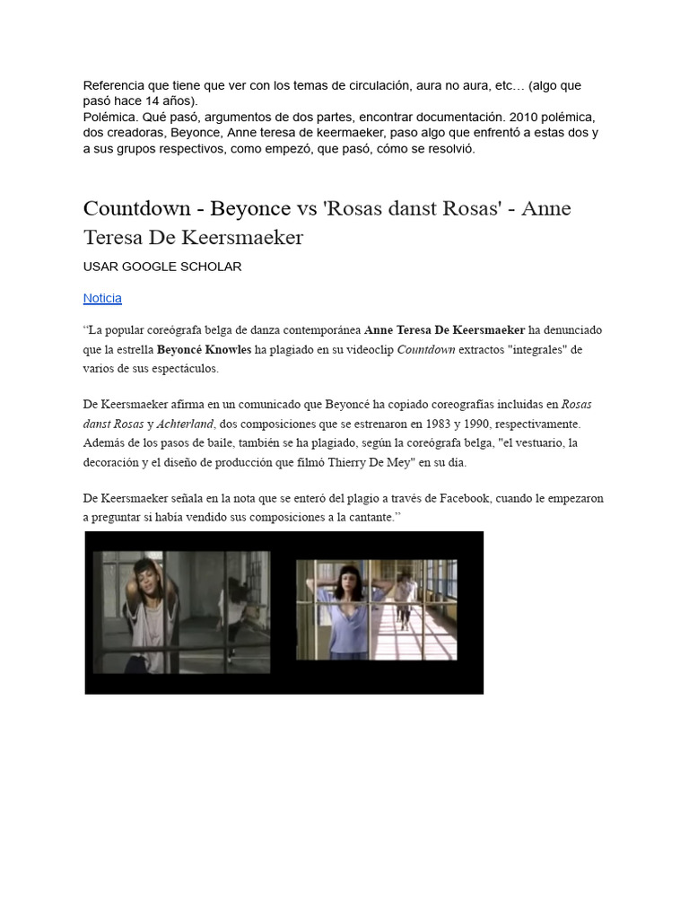 Countdown - Beyonce vs 'Rosas danst Rosas' - Anne Teresa De Keersmaeker (1) | PDF | Beyoncé ...