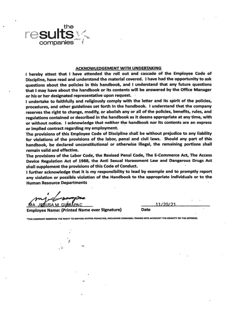 Handbook Acknowledgement | PDF