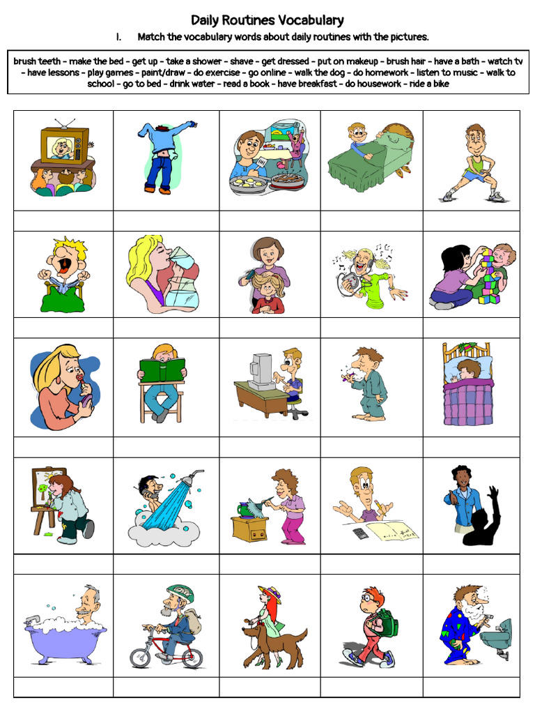 Daily Routines Vocabulary | PDF