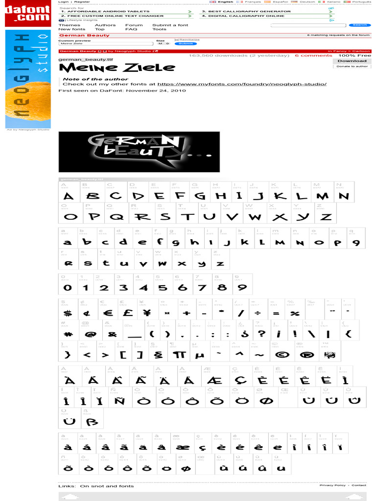 German Beauty Font Dafont - Com 2 | PDF