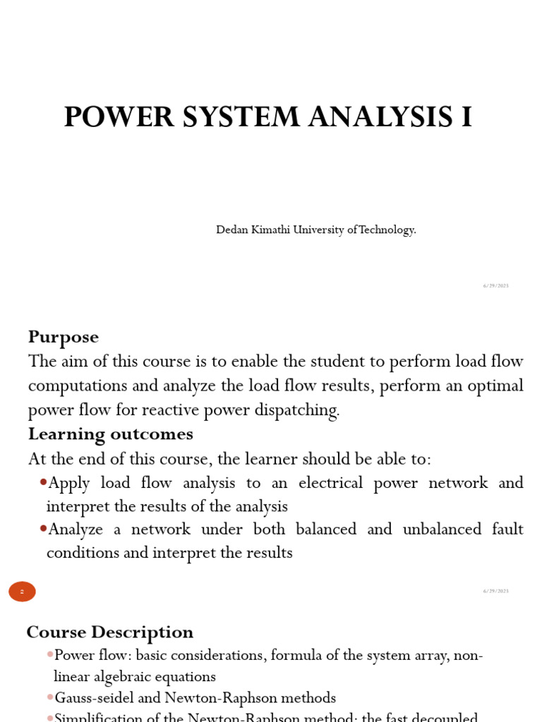 EEE 5103 Power System Analysis 1 | PDF | Time Series | Forecasting