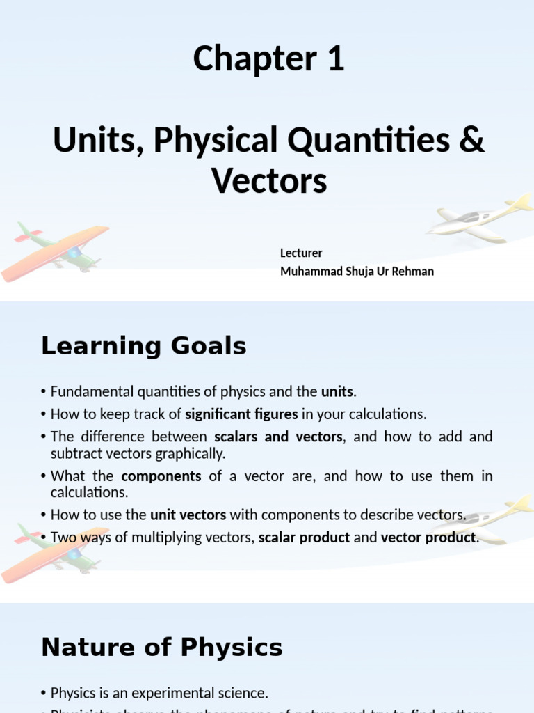 Chapter 1 - Units, Physical Quantities and Vectors | PDF | Euclidean Vector | Physics