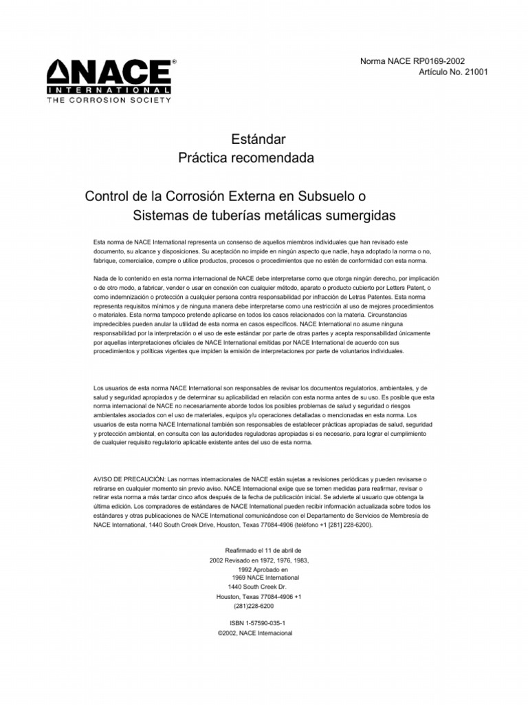 Nace RP 0169 2002 | PDF | Electrodo | Aislador (Electricidad)