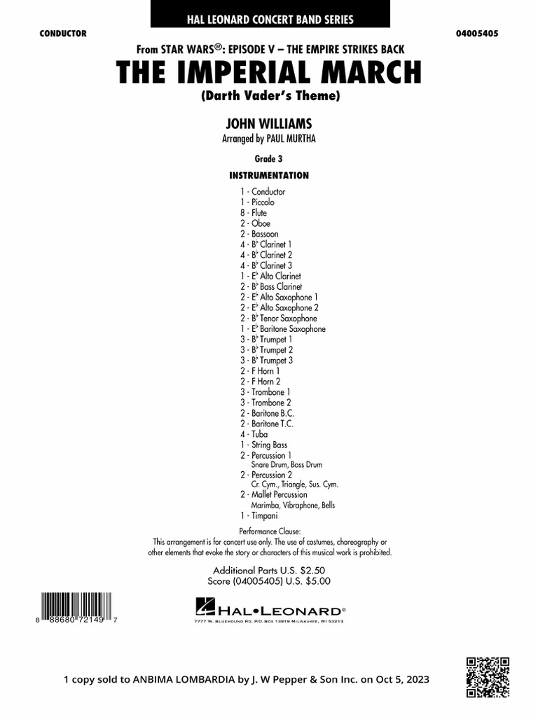 The Imperial March Darth Vaders Theme | PDF