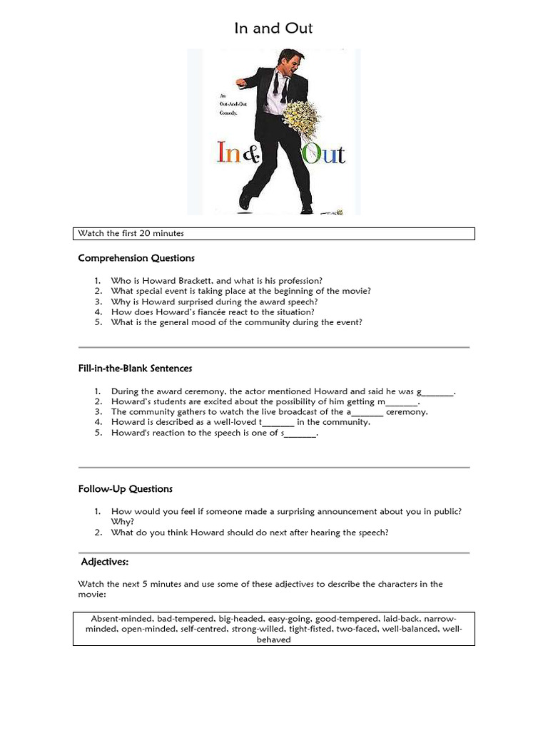 In and Out - Activities | PDF