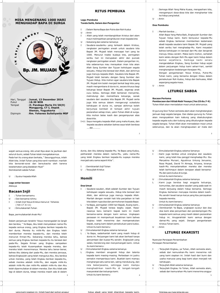 Teks Misa Seribu Hari | PDF